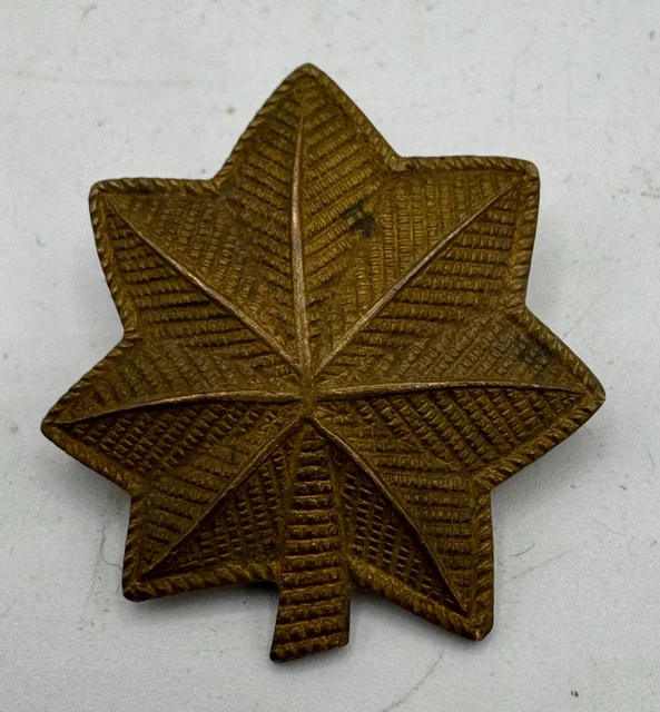 VINTAGE WW2 ERA US Army Major Flower Rank Collar Shoulder Insignia Pin ...