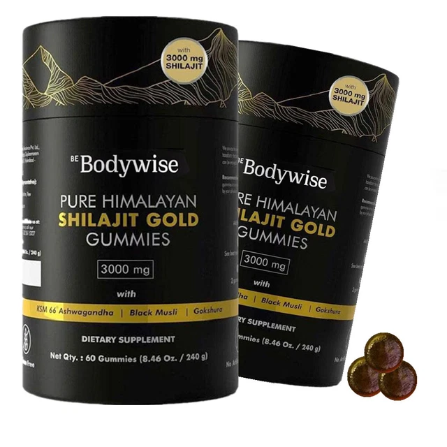BODYWISE PURE HIMALAYAN Shilajit Gum mies Gold 60Gummy S2Y3 R2C9 P1Y1 £ ...