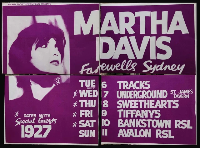 @ GIANT MUSIC POSTER: MARTHA DAVIS the MOTELS 1988 + Aussie 1927 What ...