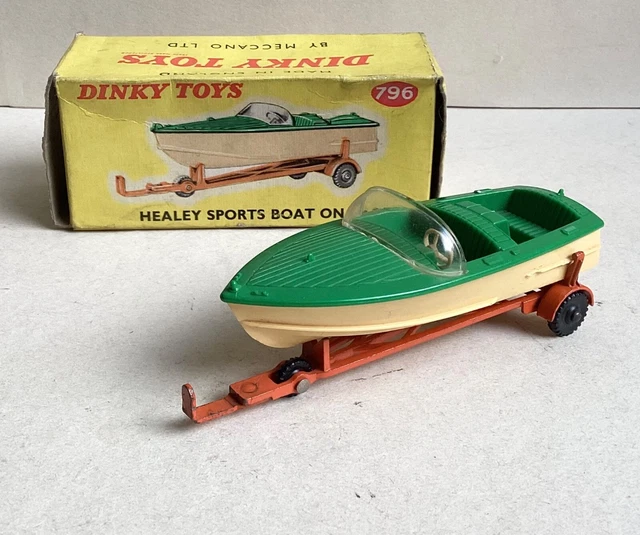 DINKY NO.796 - HEALEY SPORTS BOAT ON TRAILER + Original BOX (1960-1962 ...