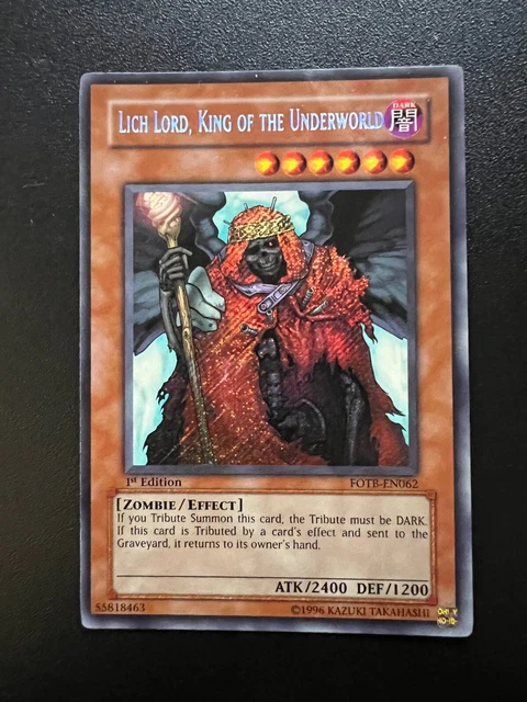LICH LORD, KING of the Underworld FOTB-EN062 Secret Rare 1st Ed Near ...