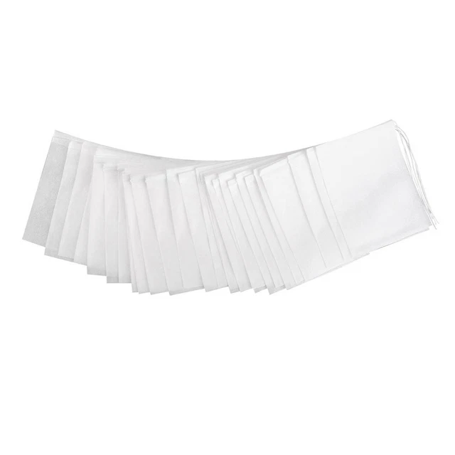 200 PCS DRAWSTRING Tea Bag Paper Filter Bags Disposable for Loose Tea ...