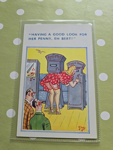 VINTAGE SAUCY SEASIDE Comic Postcard Comicard Series No 2071 By PIP £0. ...