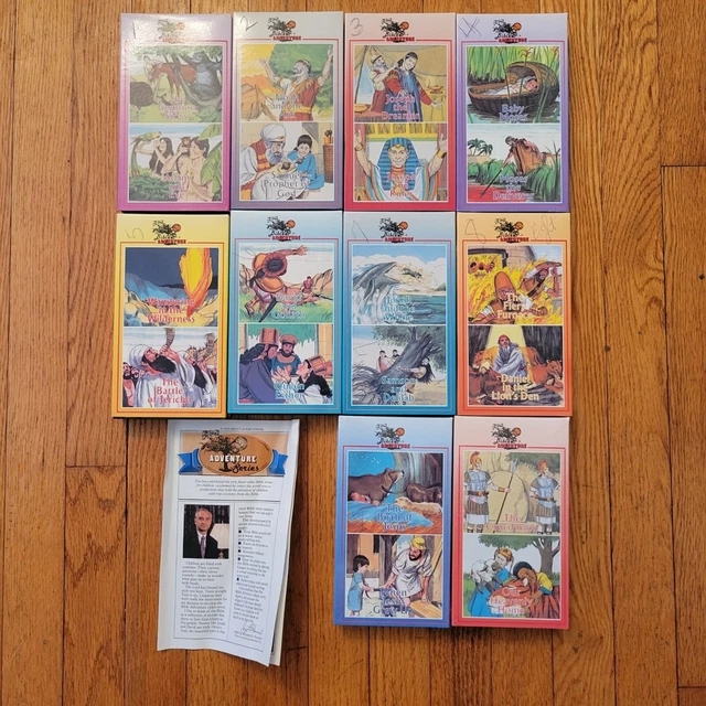 10 BIBLE ADVENTURE VHS Collection Set Cartoon Educational Religious ...