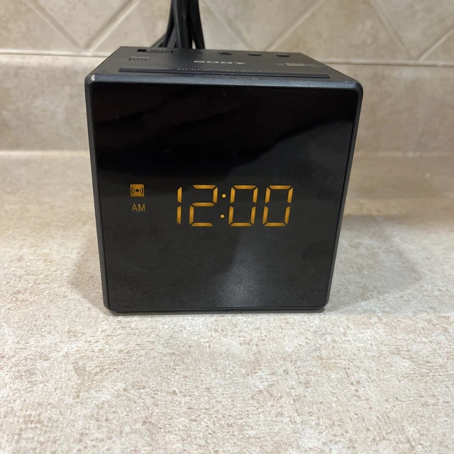 SONY CLOCK RADIO ICF-C1 Dream Machine Black Cube AM FM Alarm LCD ...