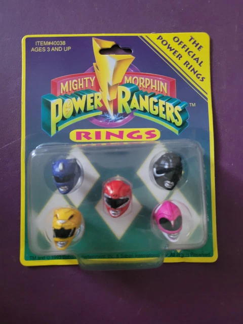 VTG 1993 SABAN MIGHTY MORPHIN POWER RANGERS RINGS. STREET WISE DESIGNs ...