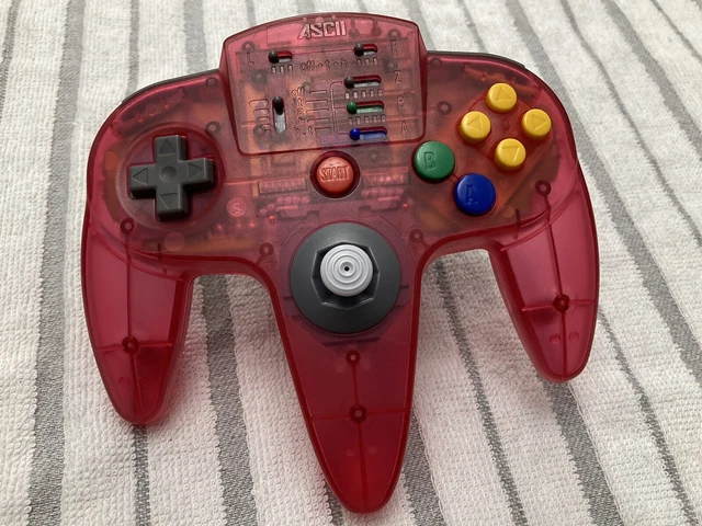 MANETTE NINTENDO 64 Ascii Pad rose foncé N64 10/10 pouce stick EUR 77 ...