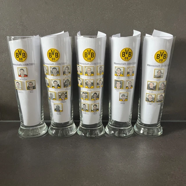 5 X BIERGLAS BVB Borussia Dortmund Brinkhoffs Glas 2008 2009 Pils ...