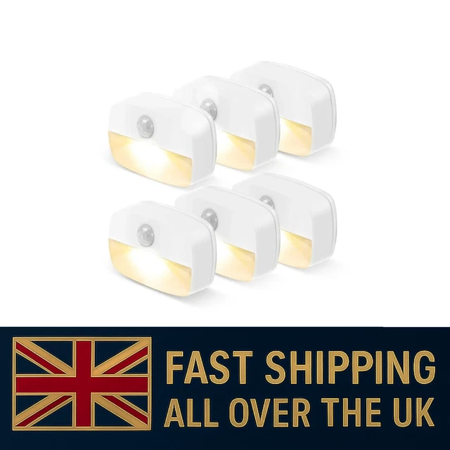 MOTION SENSOR LIGHT Indoor LED Night Light Stick on Nightlight Battery ...