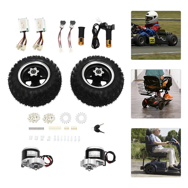 10& 24V 250W Motor Drive Air Wheels Conversion Kit forElectric Cart ATV ...
