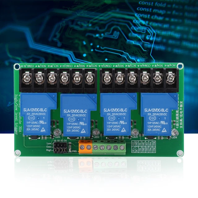(12V)RELAY MODULE STABLE 4 Channel DC30A AC250V 4 Channel Relay Module ...