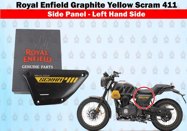 ROYAL ENFIELD &GRAPHITE Yellow Scram 411 Side Panel for Left side" EUR ...
