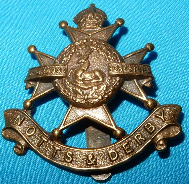 WW1 ERA NOTTS & DERBY REGIMENT MILITARY CAP BADGE WORLD WAR I By JW ...