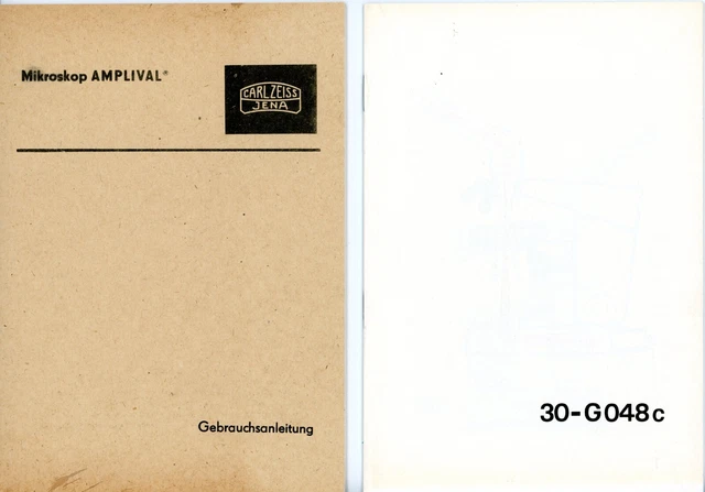 MANUEL D'UTILISATION CARL ZEISS JENA MICROSCOPE AMPLIVAL manuel d ...