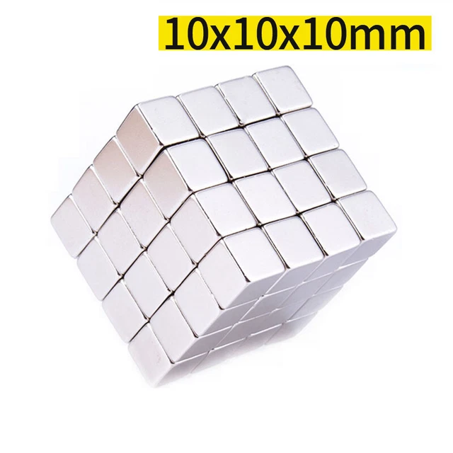 STRONG NEODYMIUM MAGNETS 10mm Cube Magnetic DIY Block Cubes Square Rare ...