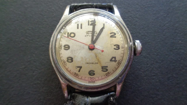 VINTAGE FORTIS INCABLOC 1940S Ww2 Manual Winding Runs Great. EUR 156,21 ...