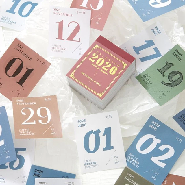 2026 MINI CALENDAR 365-Day Tear-Off Thick Paper 2026 Daily Calendar ...