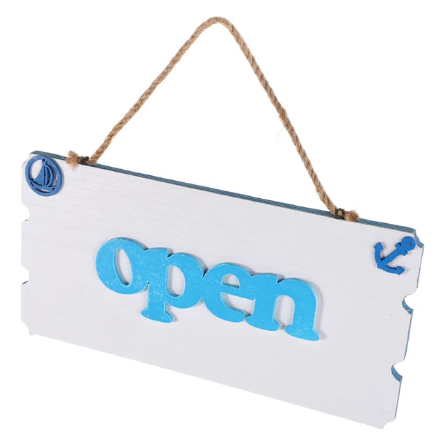 WOODEN OPEN CLOSED Sign Door Handle Welcome Sign Front Door Hanging ...