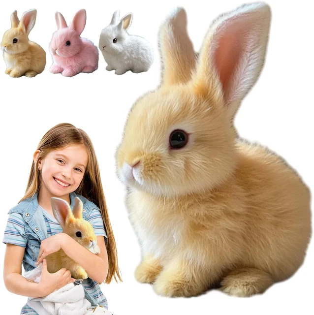2025 REALISTIC ROBOT Bunny Toy Lifelike Fluffy Rabbit Toy, Jumping, Shaking Ear £13.42 - PicClick UK