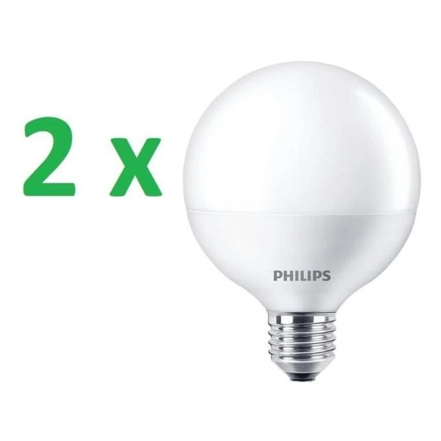 PHILIPS KIT 2 Ampoules LED Globe 120W E27 2700K Non Dim Lumière Chaude EUR 40,23 - PicClick FR