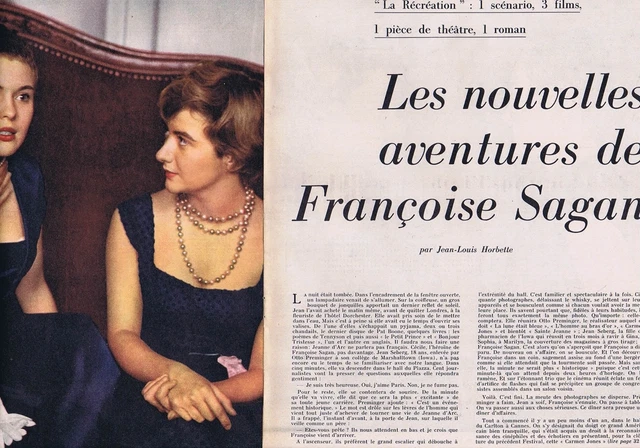 1957 FRANÇOISE SAGAN & Jean Seberg Clipping Press Cut (6 Pages) £4.31 ...