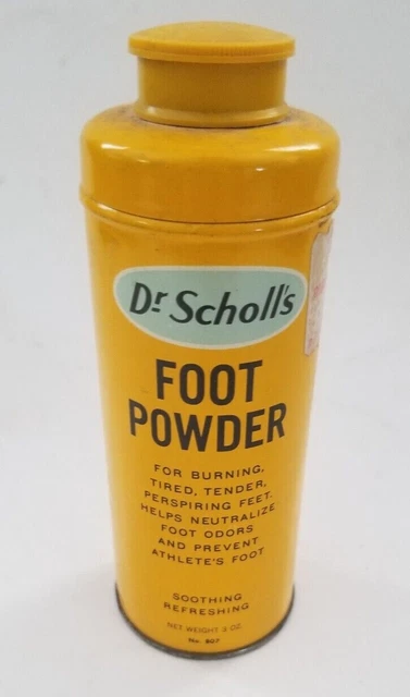 VINTAGE DR SCHOLLS Foot Powder Tin Container 1948 £5.15 - PicClick UK