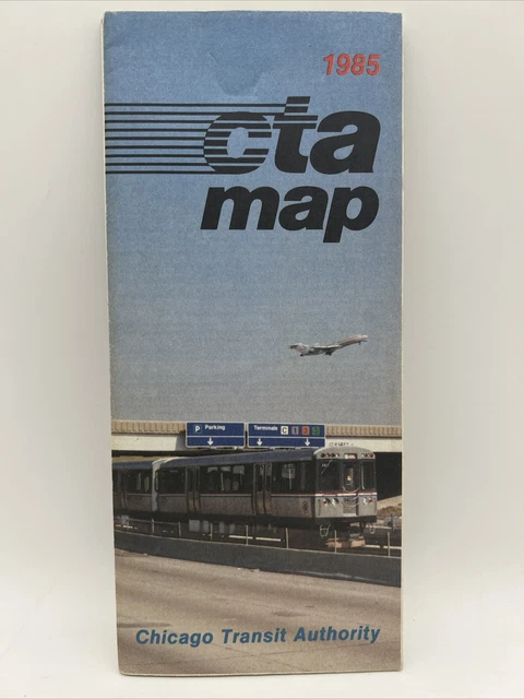 1985 CHICAGO TRANSIT AUTHORITY CTA ROUTE MAP Train L Subway Bus OHARE ...