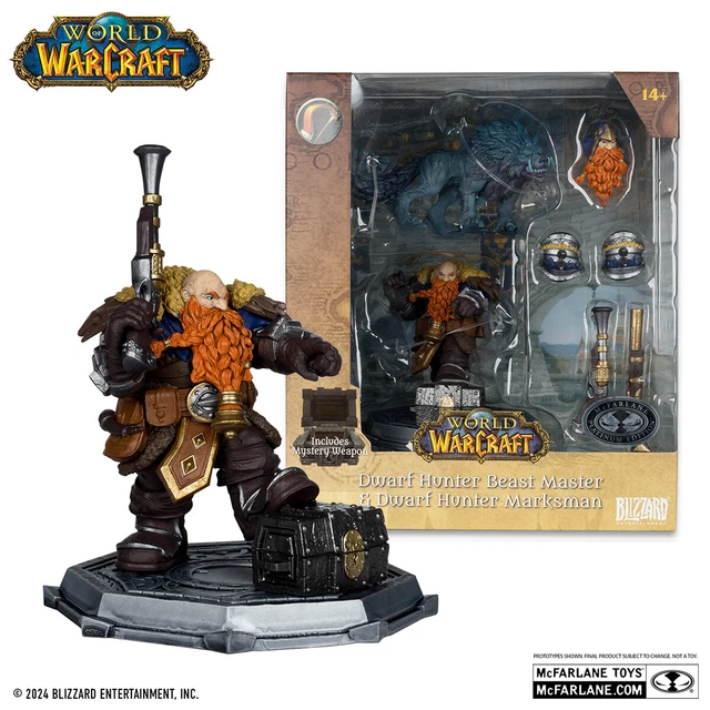 MCFARLANE WORLD OF Warcraft Figur 15 cm: Dwarf Hunter: Beast Master ...