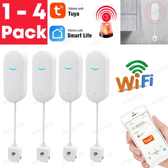 4X SMART WIFI Water Leak Sensor Flood Tuya Leakage Level Overflow ...