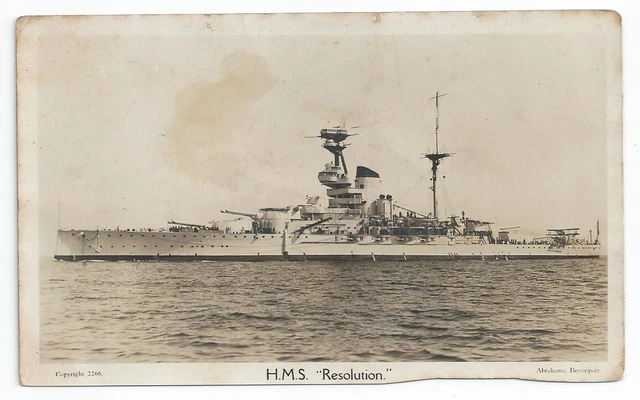 HMS RESOLUTION REVENGE / R-class Battleship Royal Navy Unused RP PC £10 ...