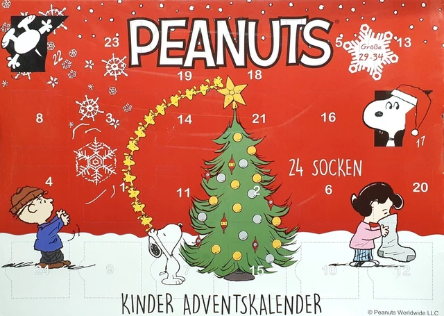 SOCKEN ADVENTSKALENDER PEANUTS Kinder 29-34, 12 Paar EUR 19,92 ... SOCKEN ADVENTSKALENDER PEANUTS Kinder 29-34, 12 Paar EUR 19,92 ...