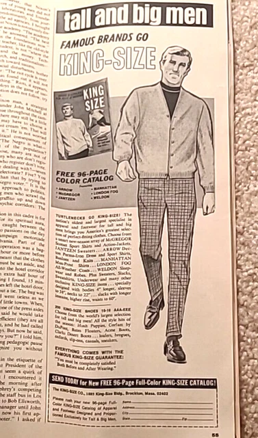 1969 TALL AND Big men Magazine Advertisements £6.68 - PicClick UK