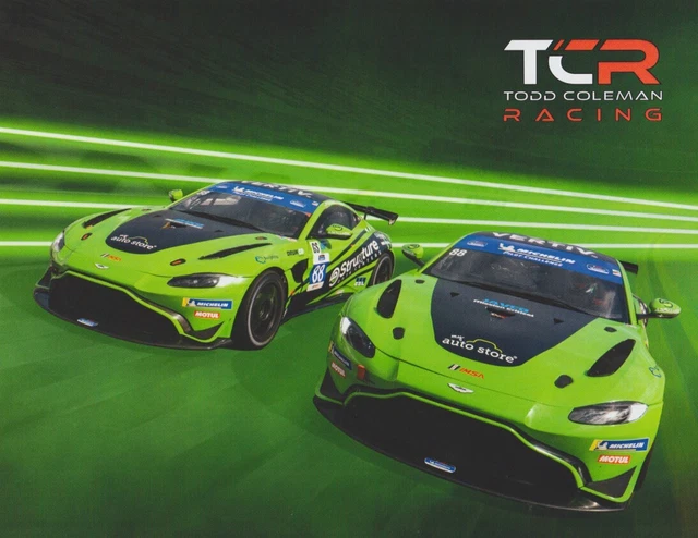 CARTE HÉROS 2024 Todd Coleman Racing Aston Martin Vantage AMR GT4 GS ...