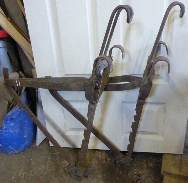 VINTAGE ANTIQUE LADDER Cripples Jacks Dogs PAIR restore upcycle hanging ...
