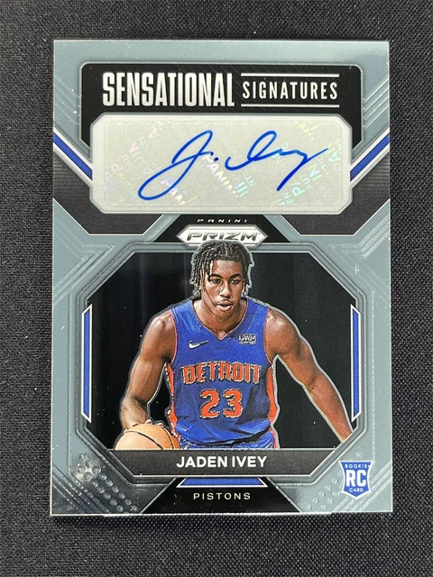 2022-23 PANINI PRIZM Jaden Ivey base signatures sensationnelles pistons ...