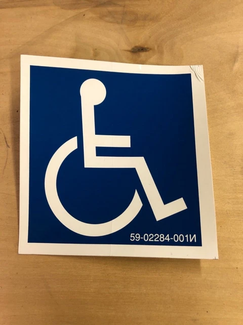 9 PACK- HANDICAP Symbol Sticker Decal Disabled Sign Wheelchair 4 5/8” X ...