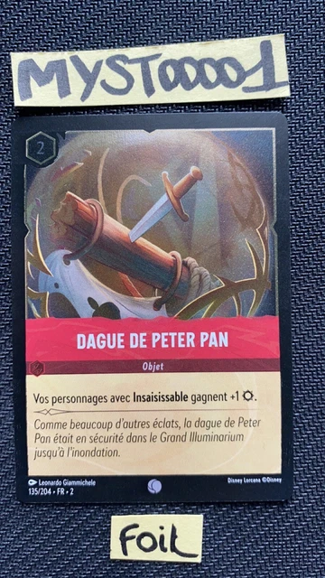 CARTE DISNEY LORCANA TCG Peter Pan 91/204 Foil Chapitre 1 Français Neuf ...