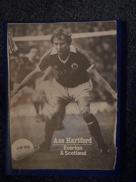 EVERTON HAND SIGNED Asa Hartford A4 POSTER West Bromwich Albion ...