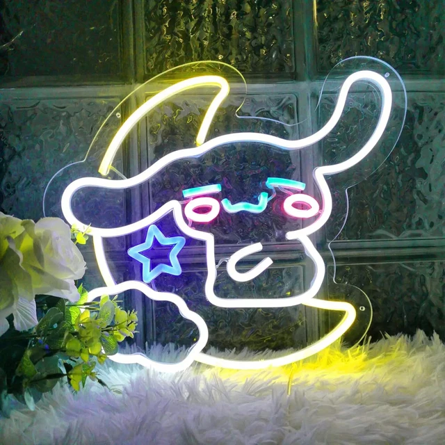 CINNAMOROLL LED LIGHT Sanrio Neon Sign Cinnamoroll Hug the Moon Neon ...