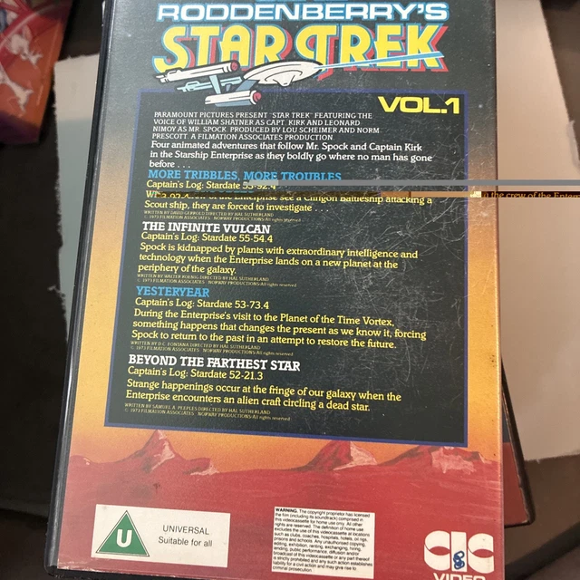 STAR TREK THE Animated Adventures 1973 VHS Vol 1 - 5 Gene Roddenberry £ ...