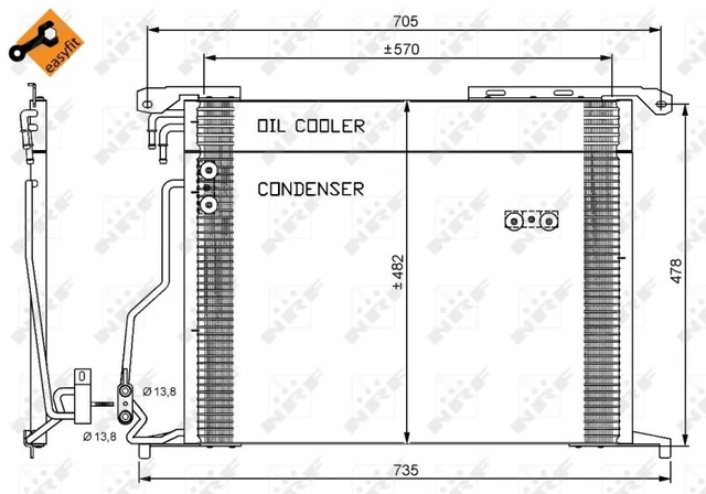 CONDENSATEUR CLIMATISATION 35578 NRF AC climatisation 2205000054 ...