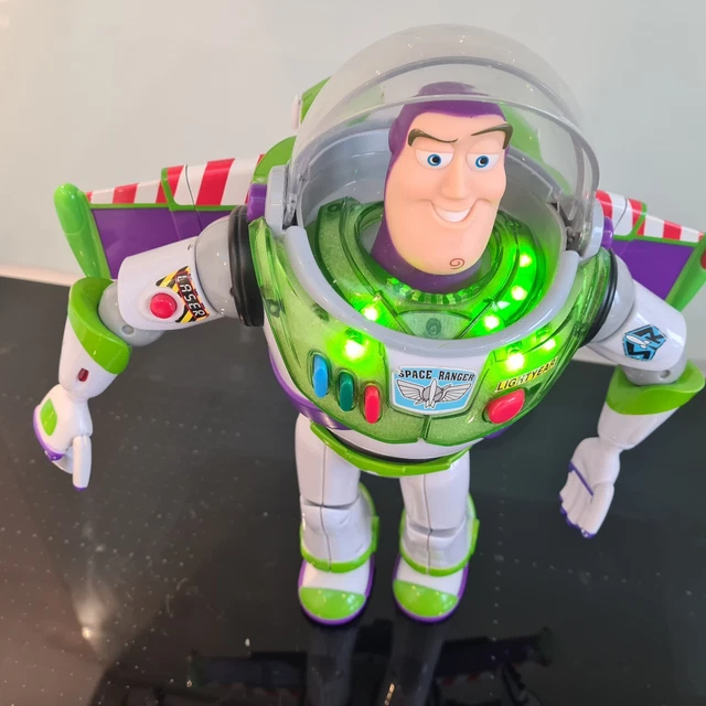 TOY STORY POWER Up Buzz Lightyear Action Figure Talks & Light Up Disney ...