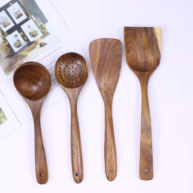 4 PCS KITCHEN Tool Set Fry Spatula Cooking Spatula Set Ladle Spoon £33. ...