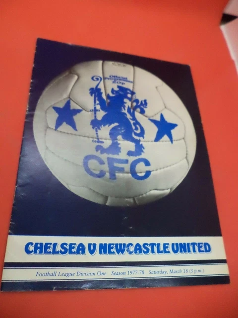 CHELSEA VS NEWCASTLE UNITED ancien PROGRAMME DE FOOTBALL VINTAGE 1977 ...