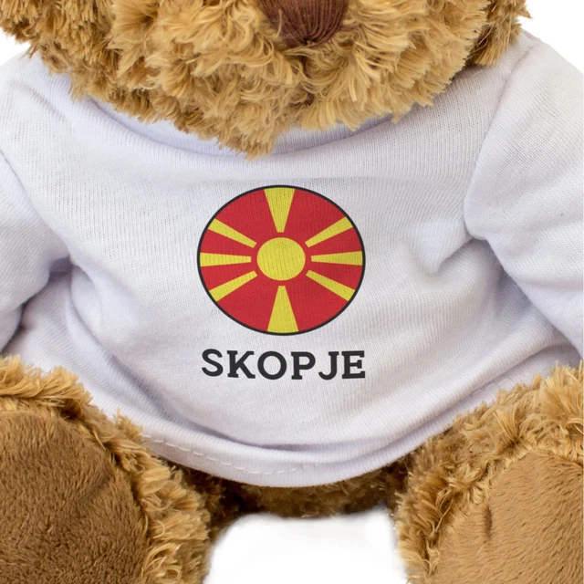 SKOPJE (NORTH MACEDONIA FLAG ROUNDEL) - Teddy Bear - Funny Souvenir ...