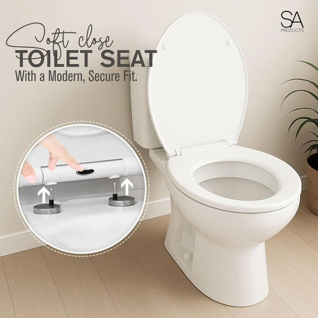 SA PRODUCTS QUICK Release Toilet Seat - with Soft Close & Release... £ ...