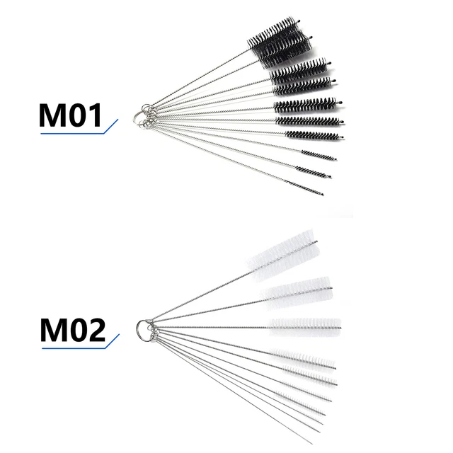10IN1 STRAW CLEANING Brush Kit Nylon Pipe Tube Cleaner Stainless Steel ...