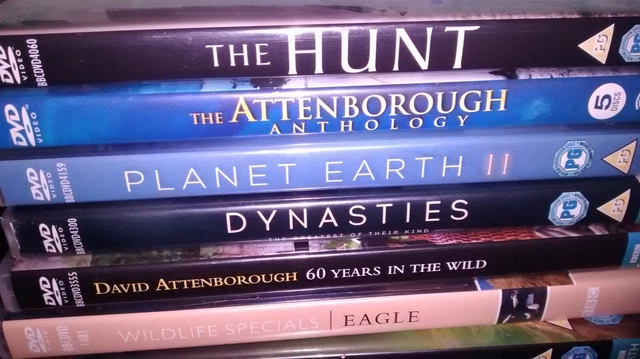 7 DAVID ATTENBOROUGH dvds - africa/eagle/dynasties/hunt/planet earth 2 ...