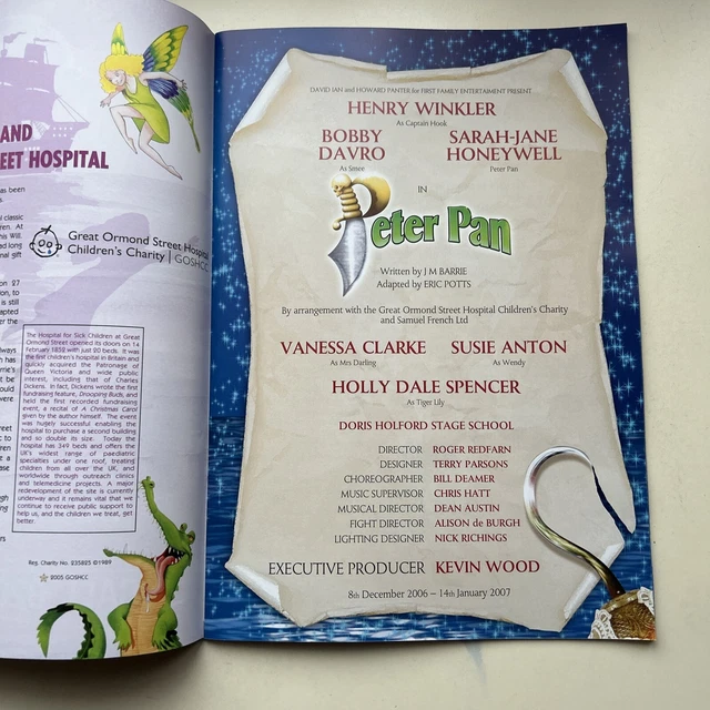 PETER PAN Panto / Pantomime Programme HENRY WINKLER BOBBY DAVRO £4.95 ...