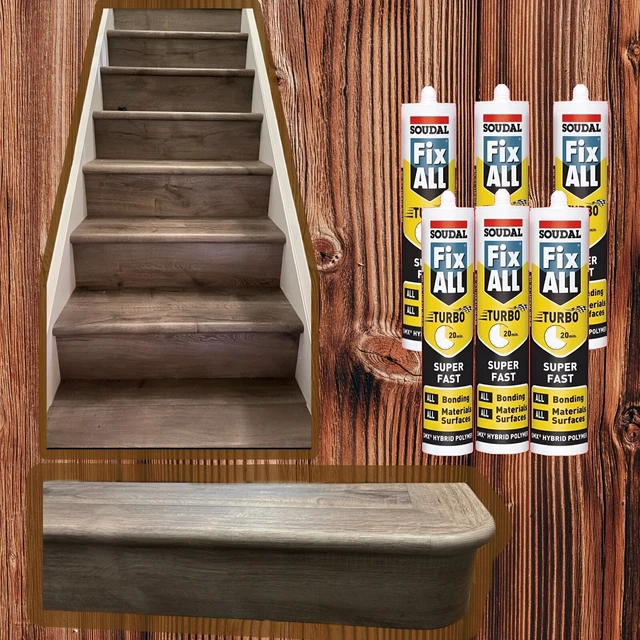 OAK STAIR CLADDING 12 Step Kit + Bullnose Bottom + Adhesive LVT/ SPC ...